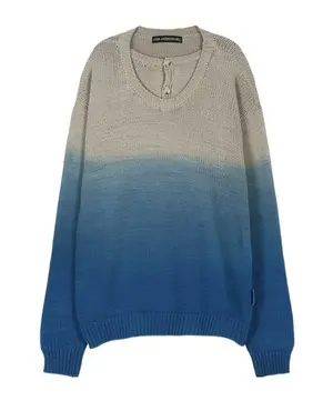 Andersson Bell Gradient Henley Collar Sweater - Beige/blue