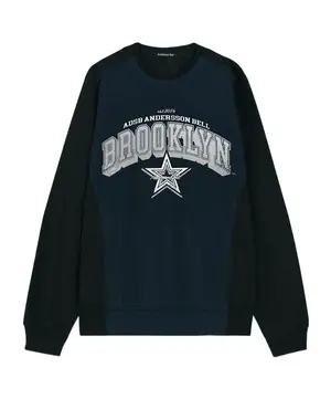 Andersson Bell Logo Layered Sweatshirt - Black/navy Blue
