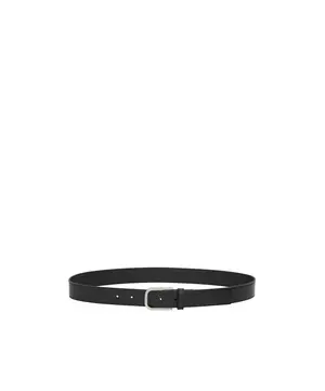 Saint Laurent Smooth Leather Belt With Engraved Buckle
