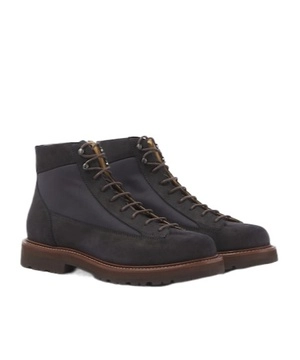 Brunello Cucinelli Suede-trimmed Lace-up Boots - Black