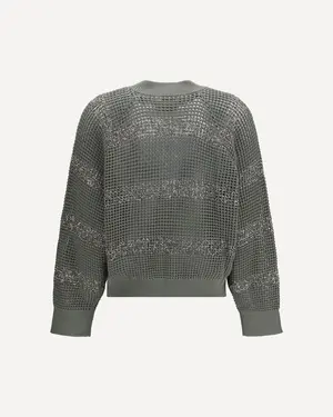 Brunello Cucinelli Open Knit Zip Sweater