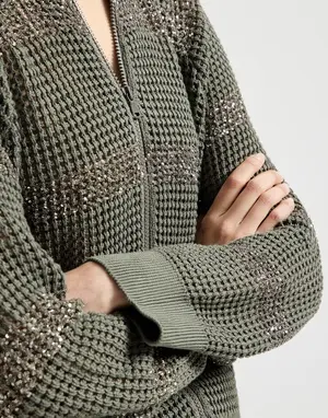 Brunello Cucinelli Open Knit Zip Sweater