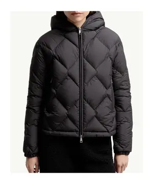 Moncler Arvouinne Hooded Triangle-quilted Short Down Jacket