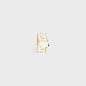 Celine Ribbon Ring In Enamel And Brass With Gold Finish