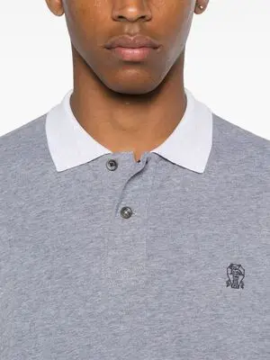 Brunello Cucinelli Long-sleeve Cotton Polo Shirt
