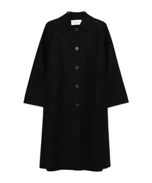 Harris Wharf London Balmacaan Raglan-sleeve Button Coat - Black