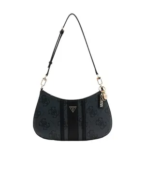 Guess Zippered Shoulder Bag - Black And Multicoloured
