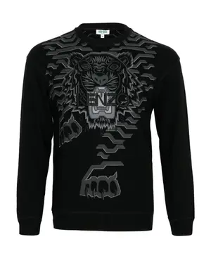 Kenzo Logo Embroidery Detail Hoodie - Black