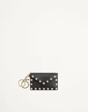Valentino Garavani Rockstud Charm In Grainy Calfskin - Black