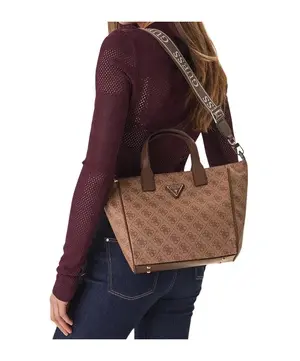 Guess Follie Monogram-print Logo-plaque Tote Bag