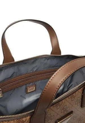 Guess Follie Monogram-print Logo-plaque Tote Bag