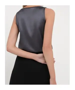 Brunello Cucinelli Beaded Silk Satin Tank Top - Grey