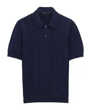 Prada Open-knit Polo Shirt