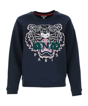 Kenzo Tiger Print Crewneck Sweater - Black