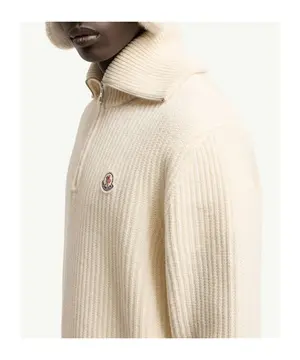 Moncler Logo Rib Wool Turtleneck