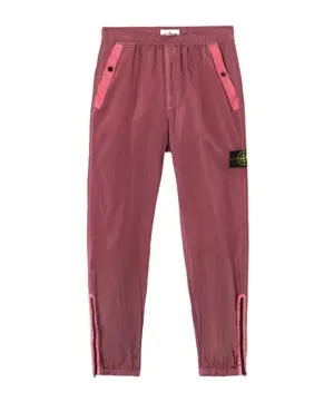 Stone Island Regular-fit Joggers With Zipped Cuffs And Elastic Waist - Geranium