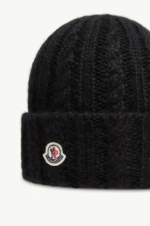 Moncler Cable Knit Wool Blend Beanie
