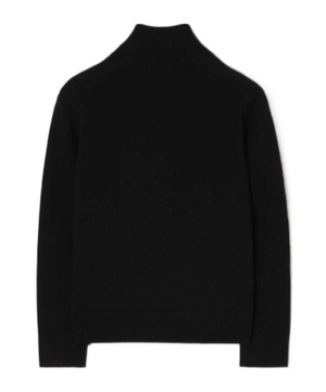 Burberry Check Trim Wool Half-zip Sweater