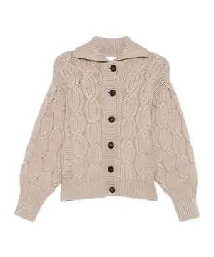 Brunello Cucinelli Cable-knit Button-up Cardigan - Nude
