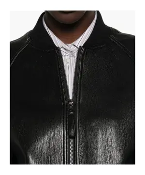 THE FRANKIE SHOP Long Sleeve Zip Up Casual Jacket - Black