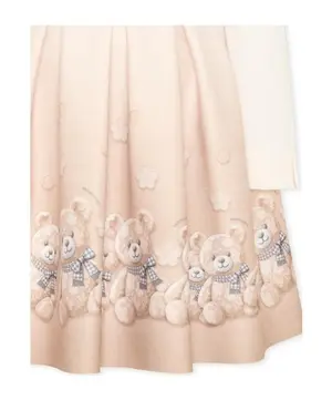 Monnalisa Teddy-print Ruffled-collar Dress