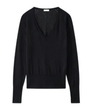 JOSEPH Cetus V-neck Top - Black