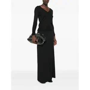 JOSEPH Cetus V-neck Top - Black