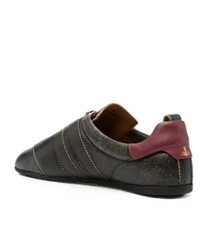 VIVIENNE WESTWOOD Distressed Lace-up Low-top Sneakers - Dark Black
