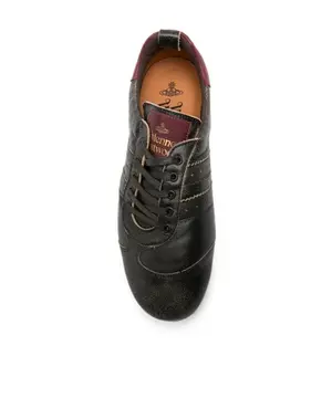 VIVIENNE WESTWOOD Distressed Lace-up Low-top Sneakers - Dark Black
