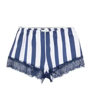 THE FRANKIE SHOP Striped Shorts With Lace Hem