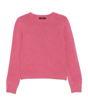 ARAGONA Ribbed-knit Crew-neck Sweater - Pink