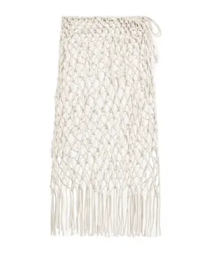 THE FRANKIE SHOP Tropea Macrame Skirt - Ecru
