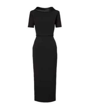 Roland Mouret Crepe Midi Dress - Black