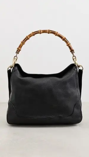 Gucci Leather Diana Bamboo Hobo Bag - Black