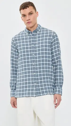 Officine Générale Arsene Waffled Button Down Shirt