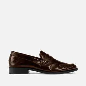 DUKE + DEXTER Ezra Ruched Loafer - Chestnut