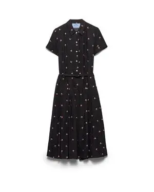 Prada Floral Print Washed Silk Dress - Pink