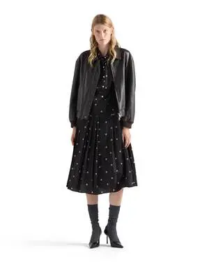 Prada Floral Print Washed Silk Dress