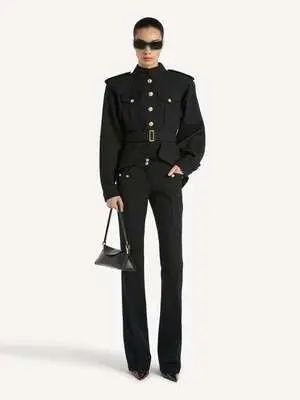 Balmain Wool Gabardine Signature Jacket - Black