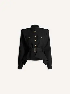 Balmain Wool Gabardine Signature Jacket