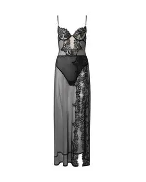 Bluebella Margo Long Chemise - Black
