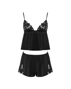 Bluebella Alara Luxury Satin Cami And Short Set - Black