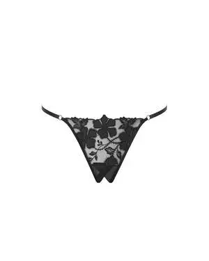 Bluebella Alara Floral Open Panty - Black