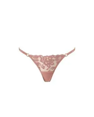 Bluebella Rosina Sheer Embroidered Thong Dusty Rose - Pink