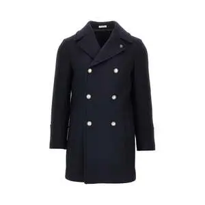 BRERAS Wool-blend Double-breasted Peacoat - Blue