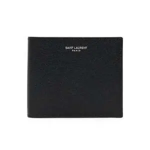 Saint Laurent Grain De Poudre Leather Bi-fold Wallet - Black