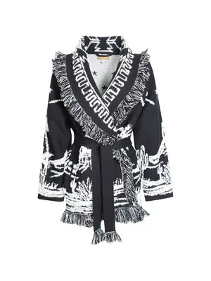 Alanui Canyon Spirit Cardigan With Fringes And Belted Waist