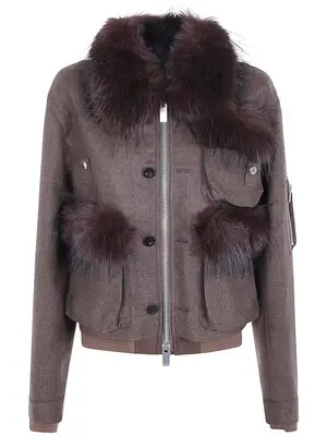 Sacai Jacket Wool Melton Blouson