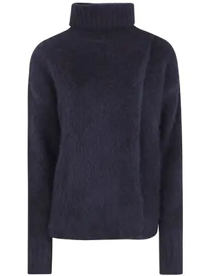UMA WANG Sweater Highneck "fluffy Wool - Black