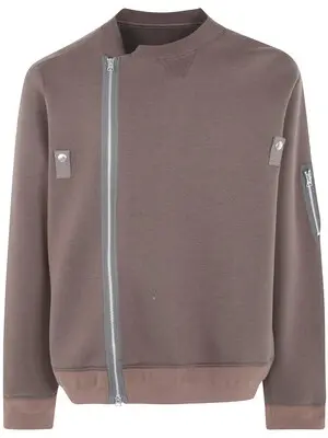 Sacai Sweatshirt Zippered "sponge Sweat Blouson - Brown